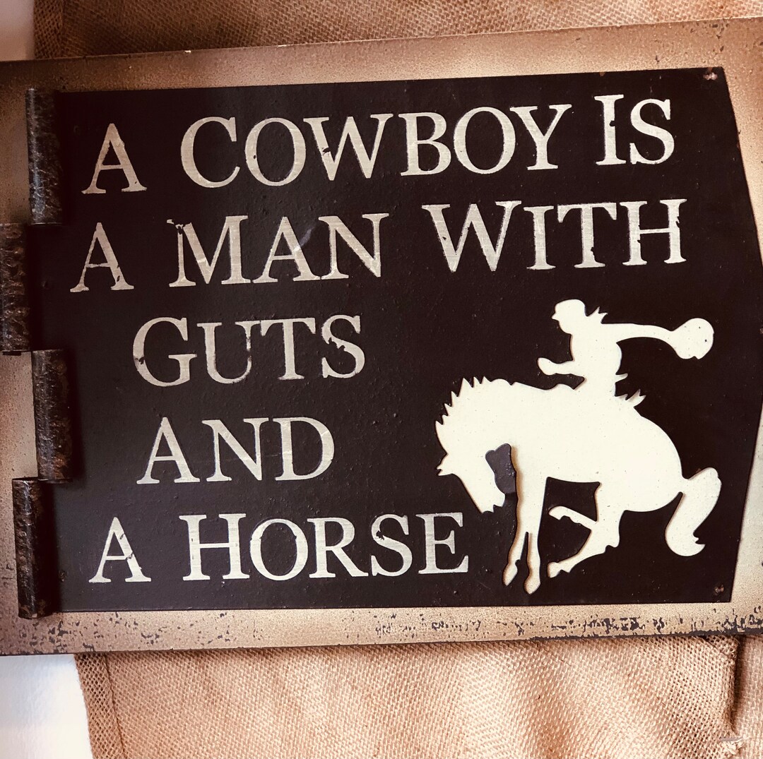 Country Farmhouse Home Decor Cowboy Wall Art Metal Detail Welcome Sign ...