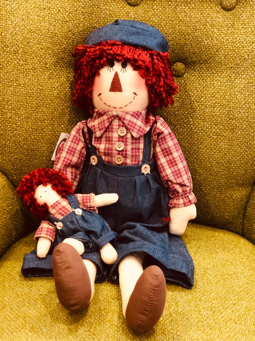 Raggedy Andy Plush Stuffed Rag Doll With Little Raggedy Boy Fabric ...