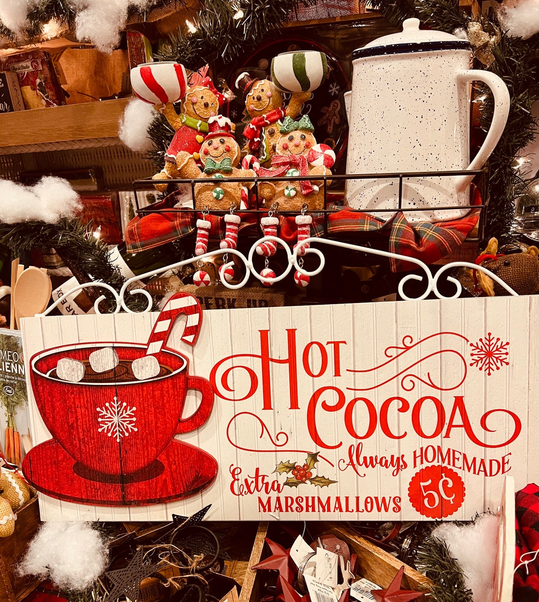 Christmas Hot Cocoa Candy Cane Wall Decorations With Metal - Etsy