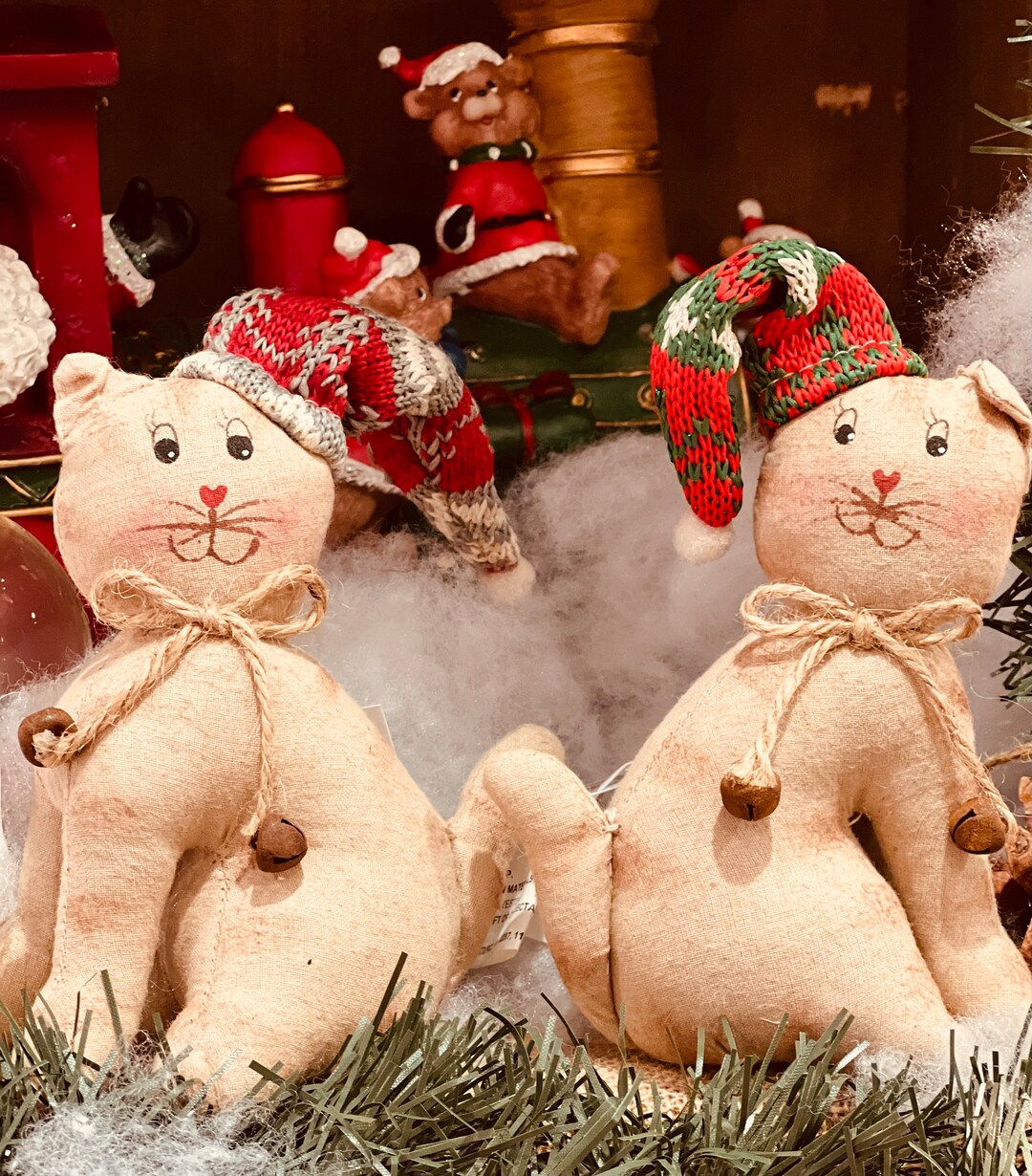 Farmhouse Christmas Sitting Cat Holiday Home Decoration Gifts ...