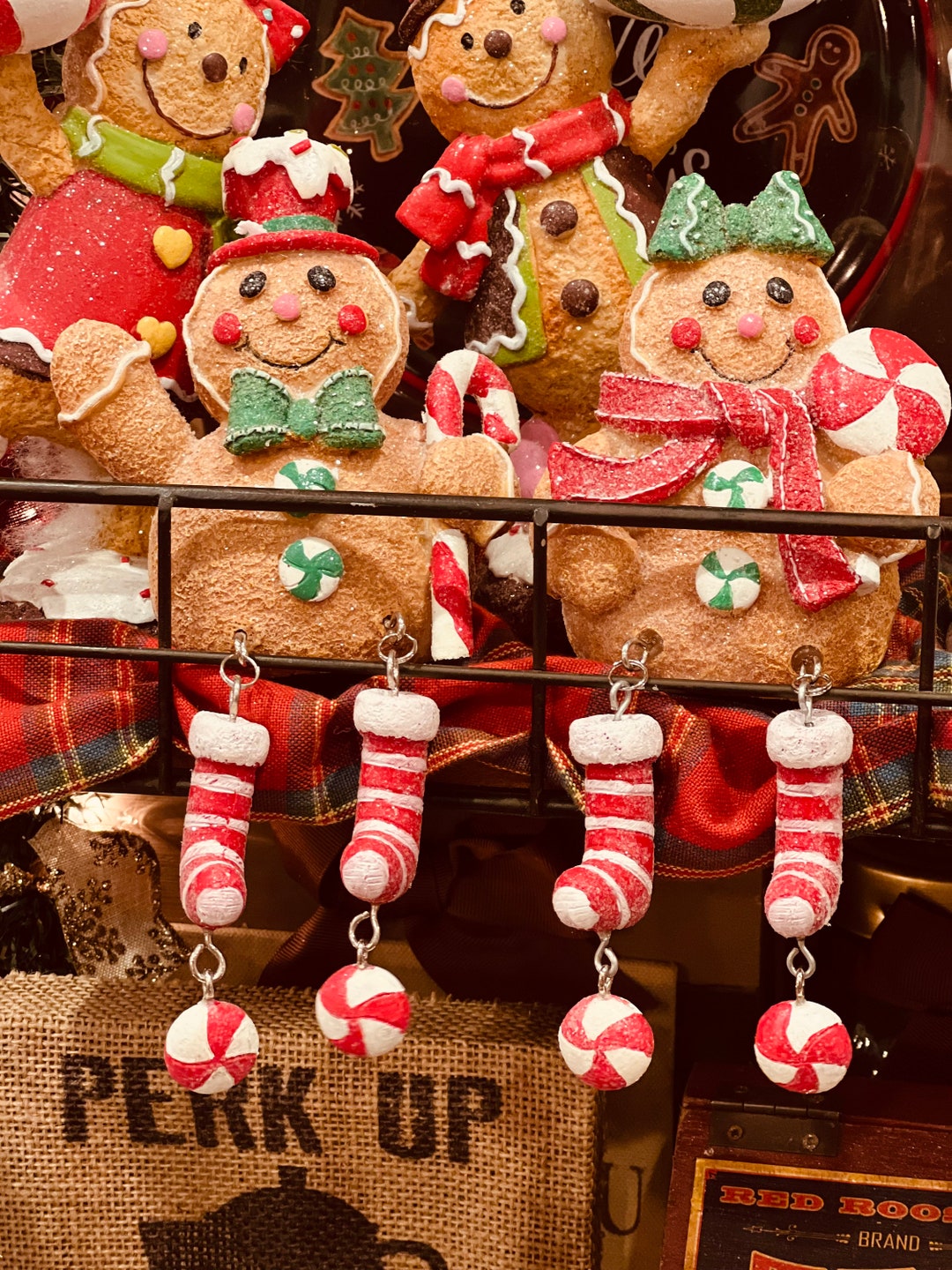 Christmas Gingerbread Dangling Legs Holiday Home Decorations Collection ...