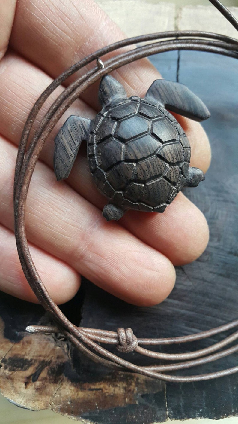 Turtle necklace-christmas gift-wooden necklace-mens | Etsy