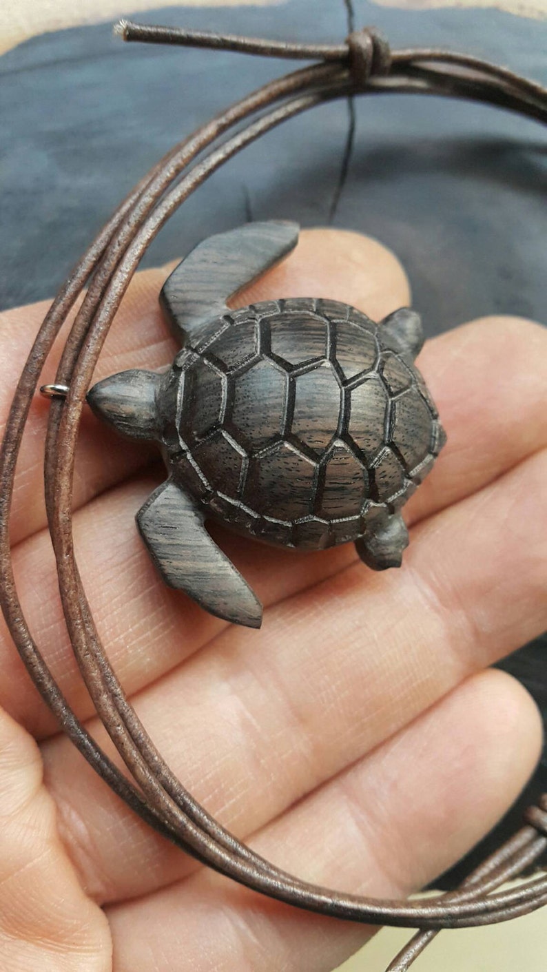 Turtle necklace-christmas gift-wooden necklace-mens | Etsy