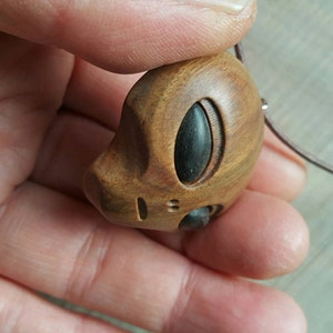 Alien Necklace-wooden Alien-wooden Necklace-boy Necklace-mens Necklace ...