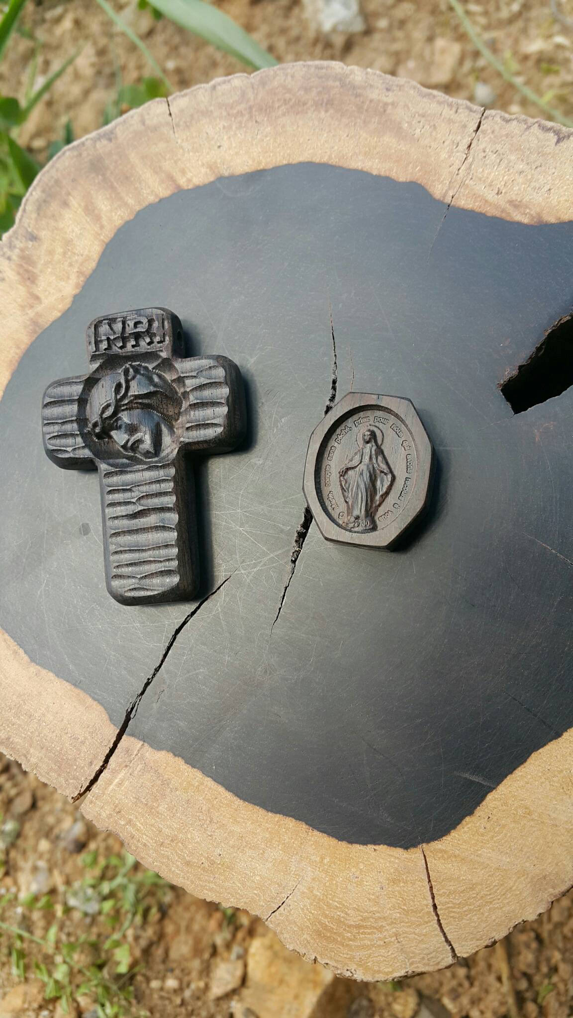 Catholic Cross&medal-rosary Diy-wooden Rosary-make a - Etsy