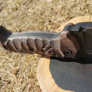 Ka-bar Becker Bk2/wooden Scales /wood Handles/personalized Knife Handle ...