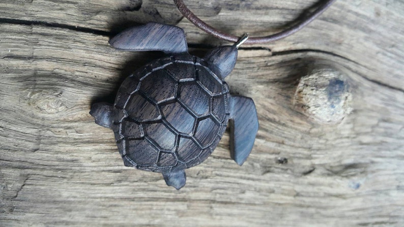 Turtle necklace-christmas gift-wooden necklace-mens | Etsy