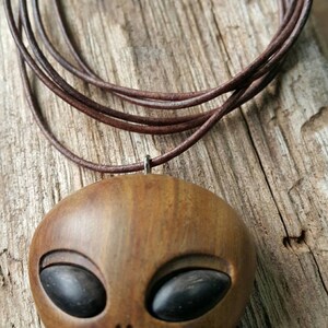 Alien Necklace-wooden Alien-wooden Necklace-boy Necklace-mens Necklace ...