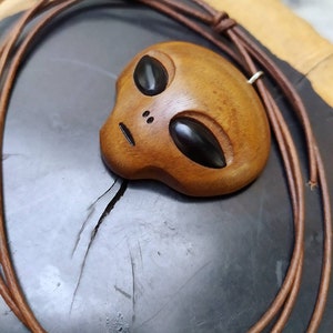 Alien Necklace-wooden Alien-wooden Necklace-boy Necklace-mens Necklace ...
