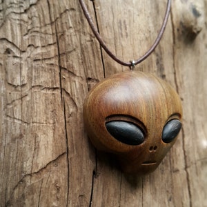 Alien Necklace-wooden Alien-wooden Necklace-boy Necklace-mens Necklace ...
