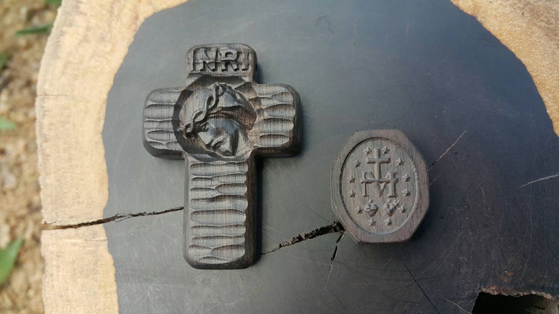 Catholic Cross&medal-rosary Diy-wooden Rosary-make a - Etsy