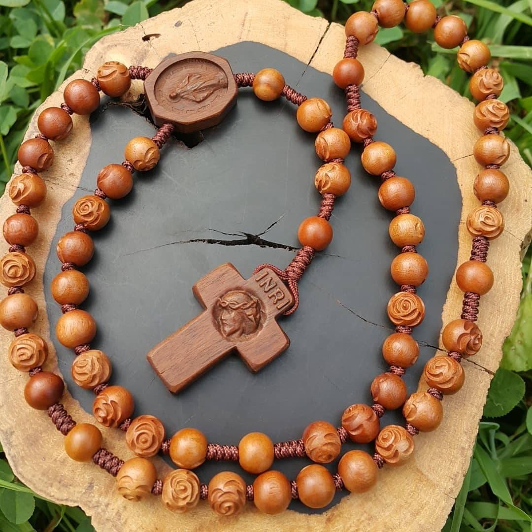 Catholic Rosary Necklace / Wooden Rosary /confirmation Gifts/baptism ...