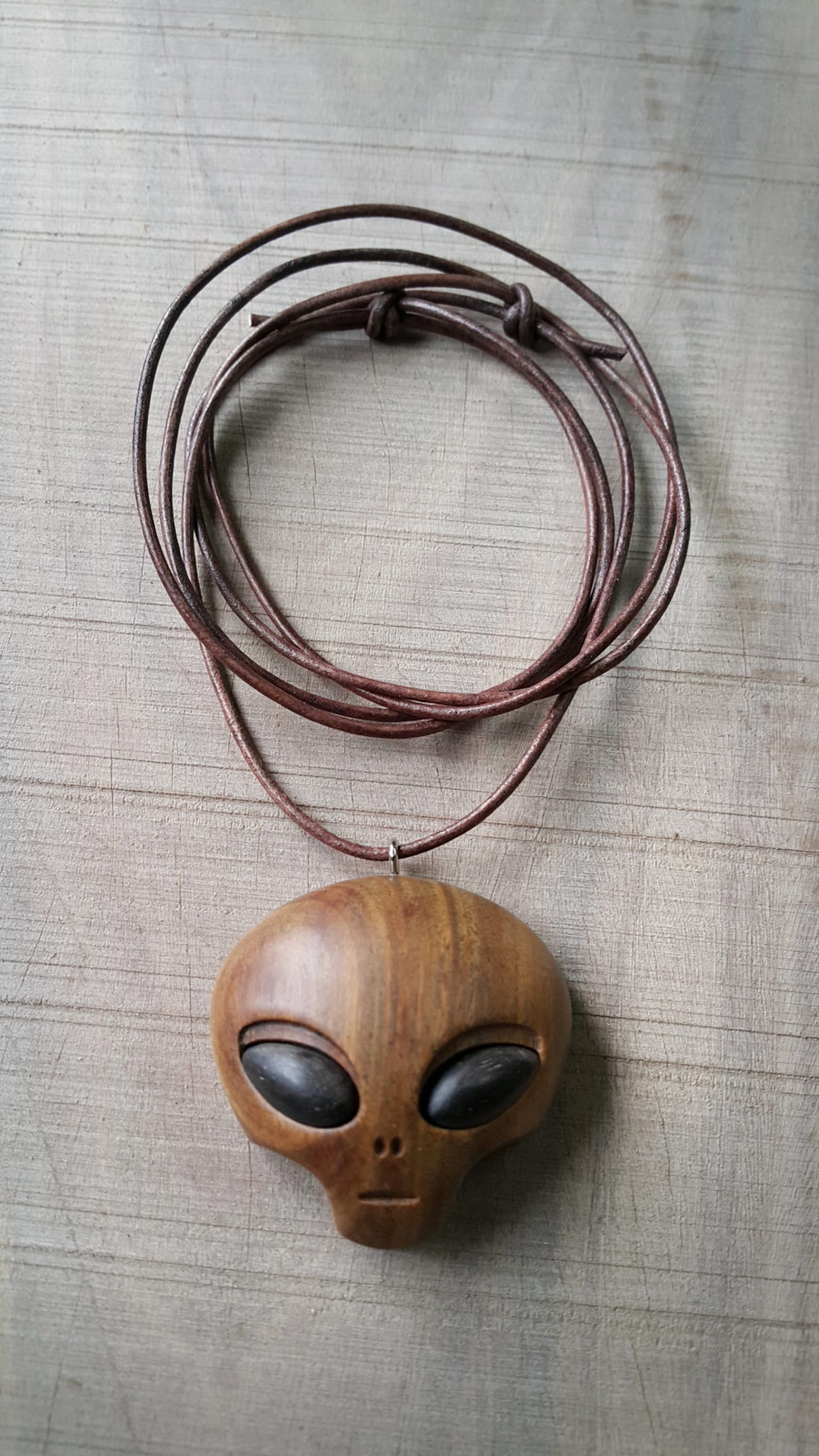 Alien Necklace-wooden Alien-wooden Necklace-boy Necklace-mens - Etsy