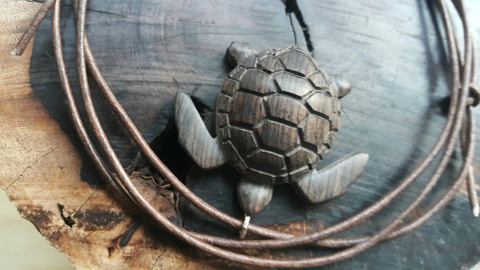 Turtle necklace-christmas gift-wooden necklace-mens | Etsy