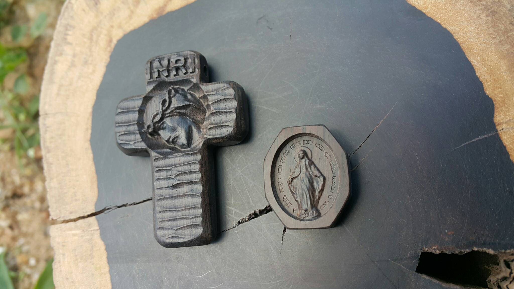Catholic Cross&medal-rosary Diy-wooden Rosary-make a - Etsy