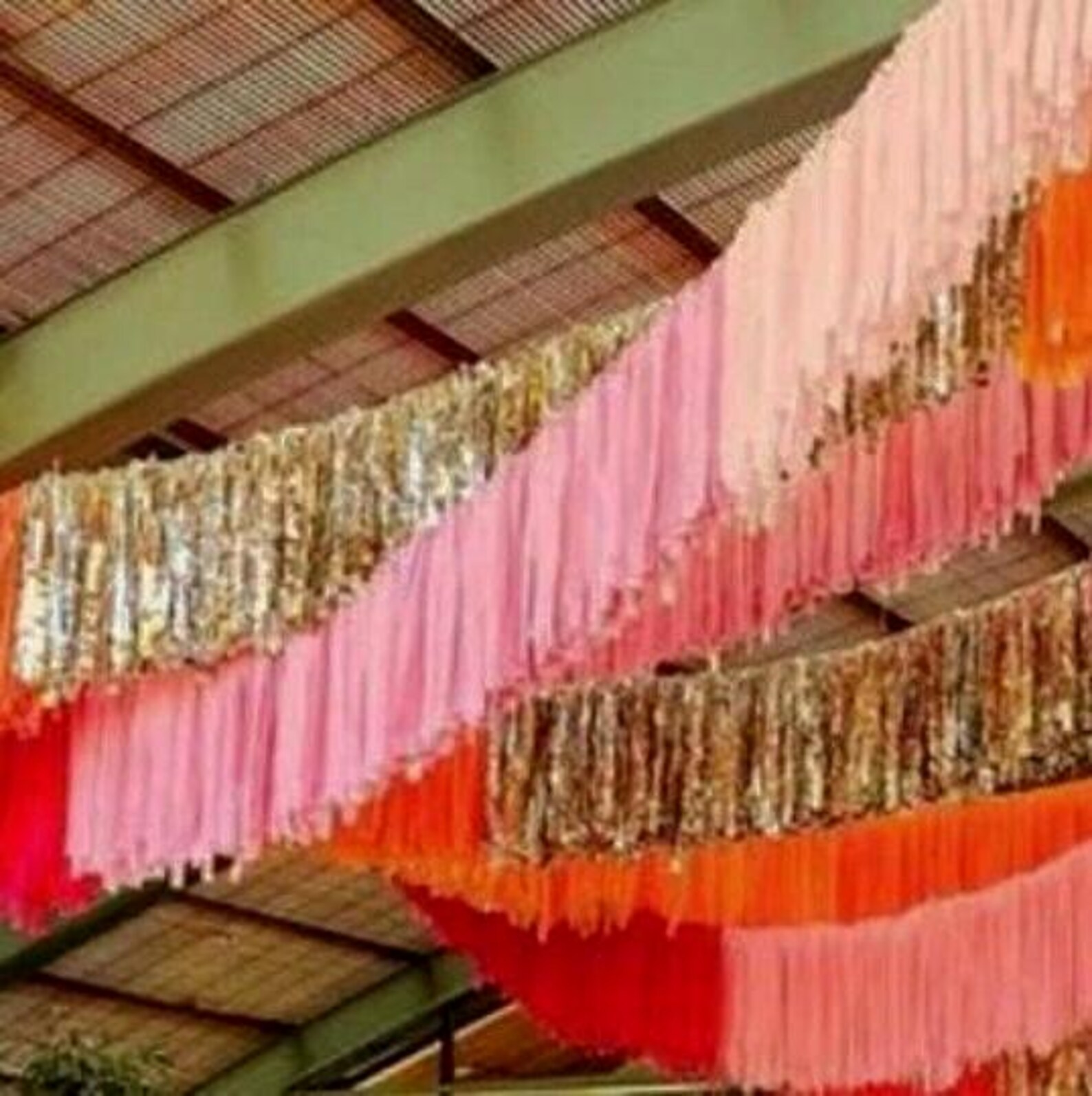 Metallic Ceiling Fringe, Shiny Fringe, Hanging Streamer, Party Decor ...