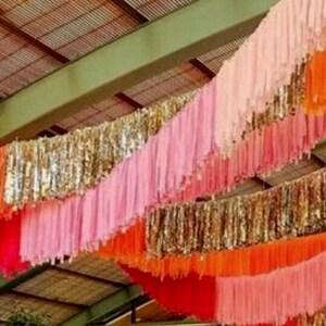 Metallic Ceiling Fringe, Shiny Fringe, Hanging Streamer, Party Decor ...