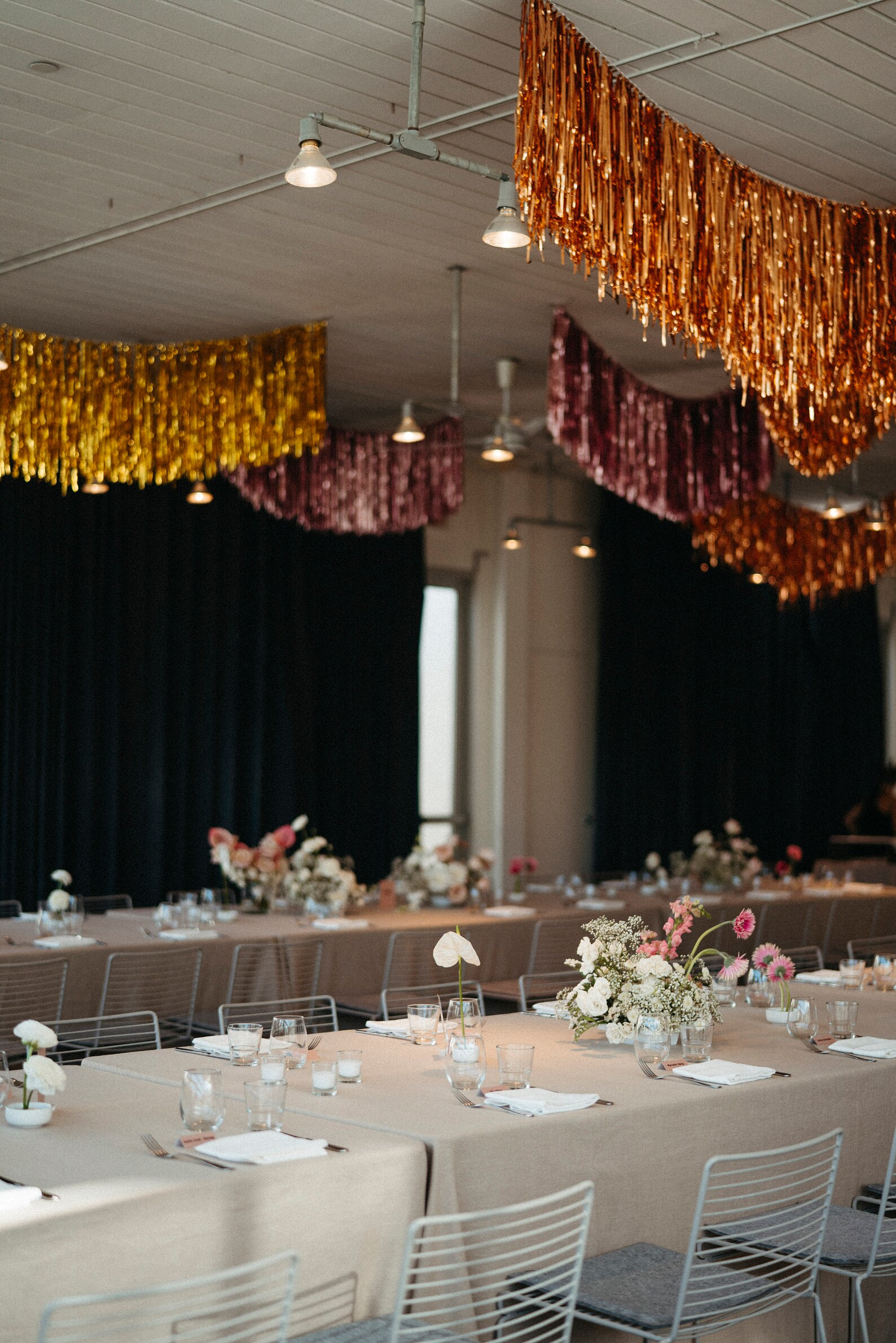 Metallic Ceiling Fringe, Shiny Fringe, Hanging Streamer, Party Decor ...