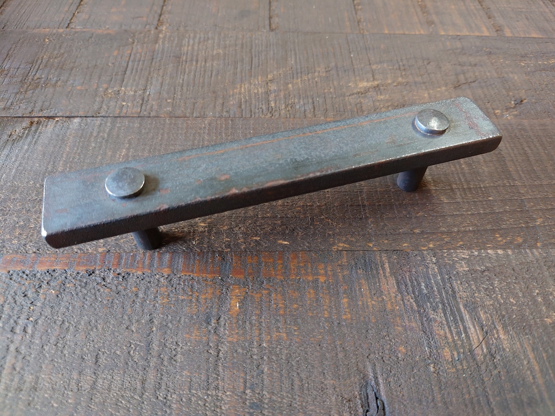 Forged Barn Door Style Pull, Cabinet Pull, Steel Furniture Pull, Iron ...