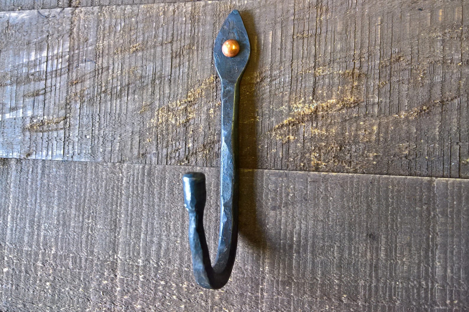 Metal Hook, Wrought Iron Wall Hook, Rustic Coat Hooks, Steel Hooks ...