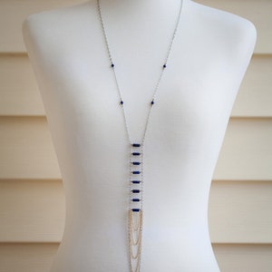 Ladder Necklace Lapis Gold Silver - Etsy