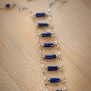 Ladder Necklace Lapis Gold Silver - Etsy