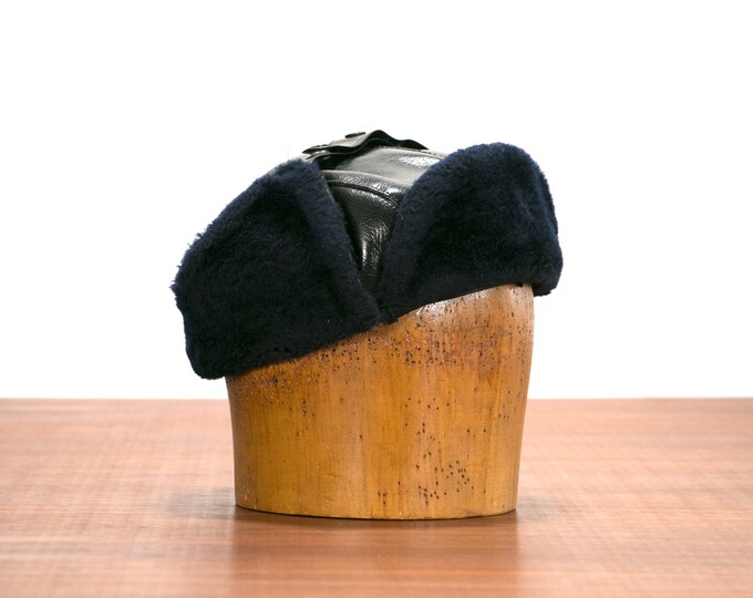 Vintage 1960's Winter TROOPER Hat // Leather & Fur Flaps - Etsy