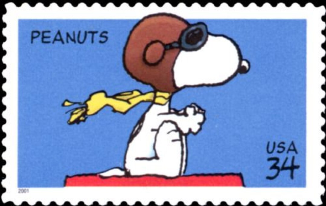 6x SNOOPY Peanuts Red Baron Charlie Brown Cartoon COMICS 2001 34c Blue ...