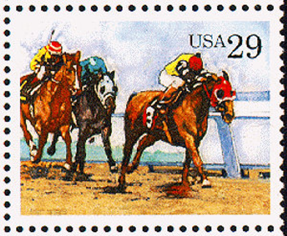 6x HORSE RACING Jockey 1993 29c Unused Vintage Postage Stamp - Etsy