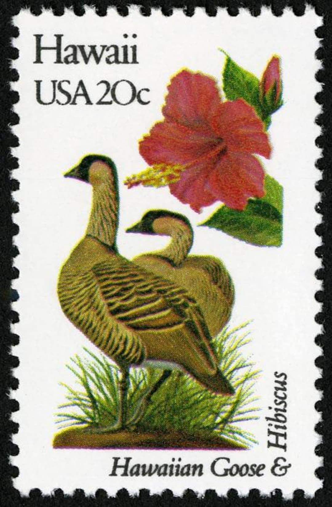 6x HAWAII Goose Hibiscus State Bird Flower Flora Fauna 1982 20c Unused ...