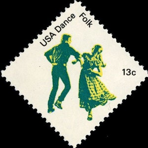 15x FOLK DANCE Square Dancing 1978 13c Green Unused Postage Stamp Free ...