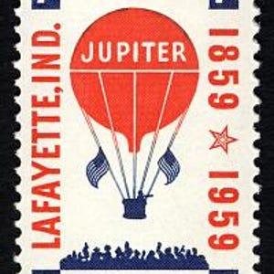 20x BALLOON JUPITER Indiana Lafayette 1959 7c Red & Blue AIRMAIL Unused ...