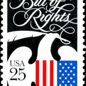 8x BILL OF RIGHTS Constitution 1989 25c Unused Vintage Postage Stamps ...