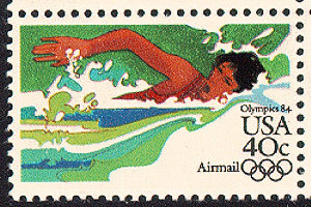 5x SWIMMING OLYMPICS 1983 40c Unused Vintage Postage Stamp Free ...
