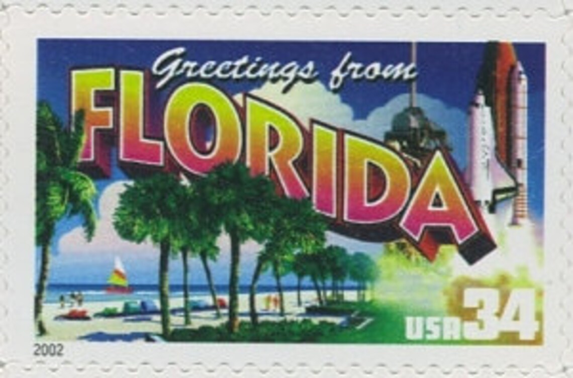 5x FLORIDA Greetings Miami Fort Lauderdale Tampa 2002 34c Unused ...