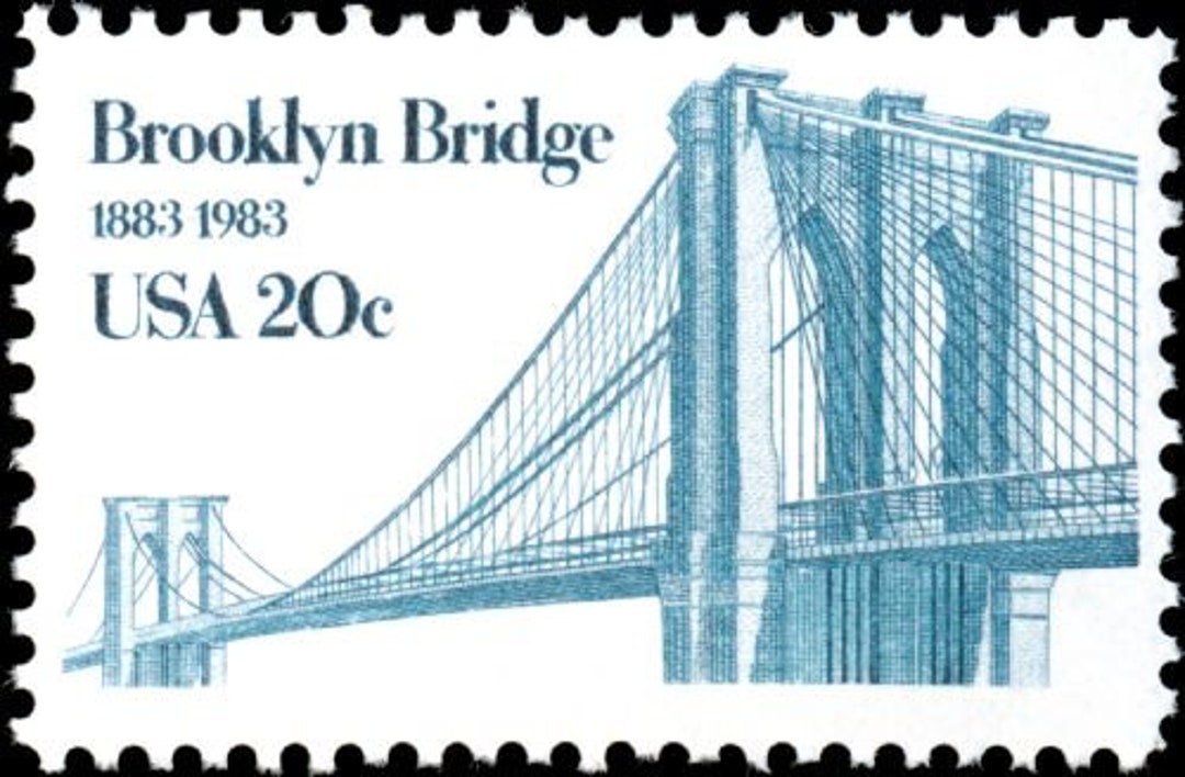 8x BROOKLYN BRIDGE New York City Manhattan 1983 20c Blue Unused Postage ...