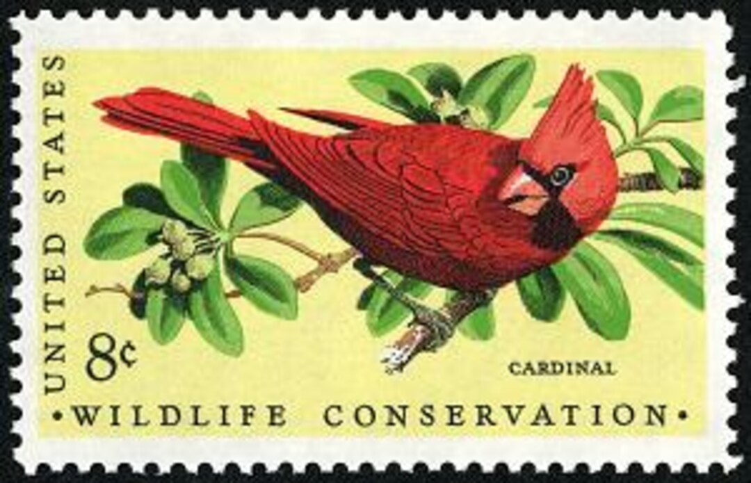 12x CARDINAL BIRDS Wildlife Conservation 1972 8c Unused Postage Stamps ...