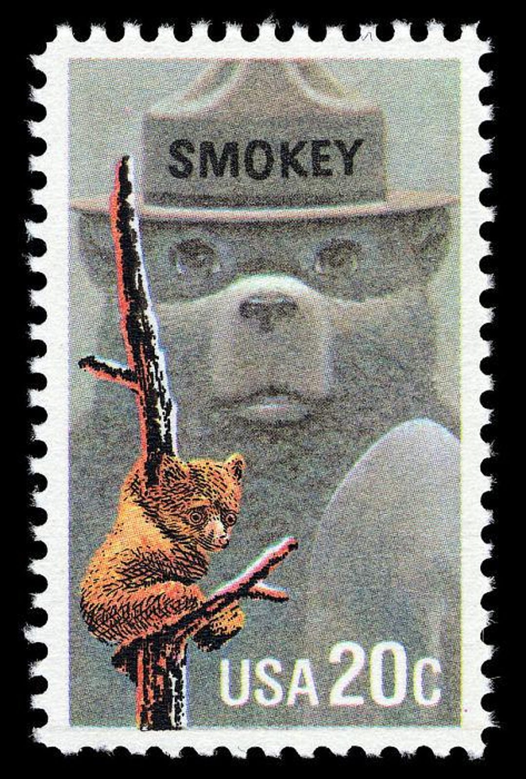 SMOKEY BEAR Forest Fires FIREFIGHTING 1984 20c Gray Postage Stamp Free ...