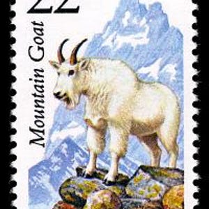 5x MOUNTAIN GOAT American Wildlife 1987 22c Unused Vintage Postage ...