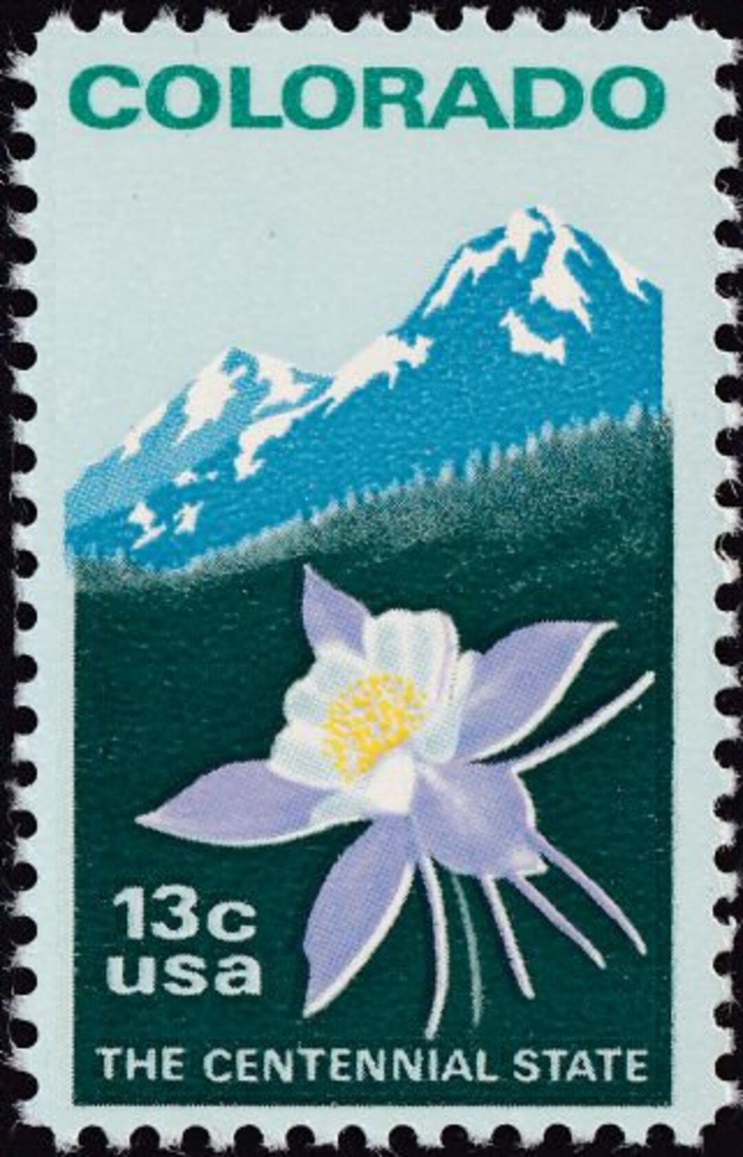12x COLORADO Columbine Flower Rocky Mountains 1977 13c Blue Unused ...