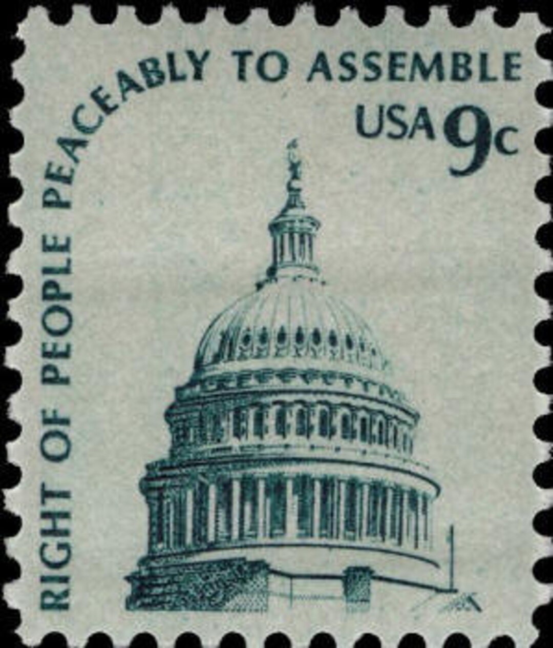 20x U.S. CAPITOL BUILDING Dome Washington DC 1977 9c Green Unused ...