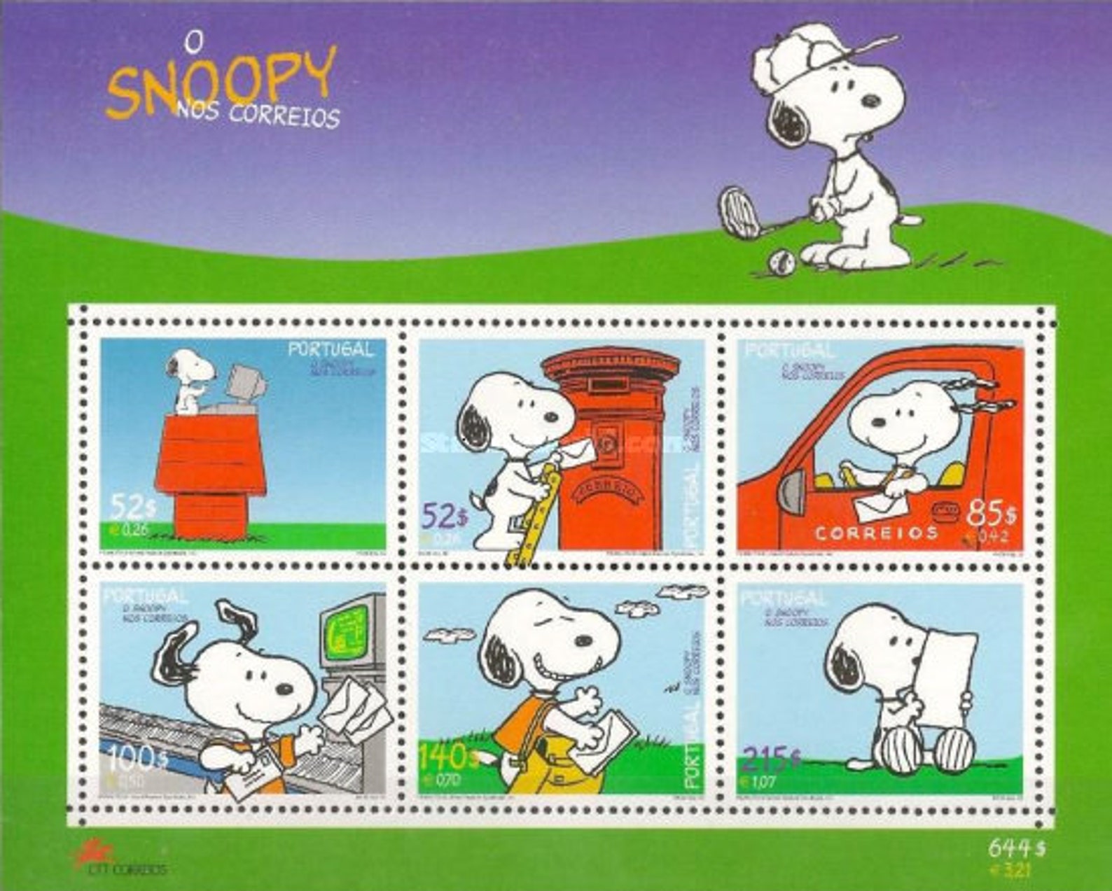 6 Diff SNOOPY Red Baron Peanuts Charlie Brown Cartoon COMICS 2000 ...