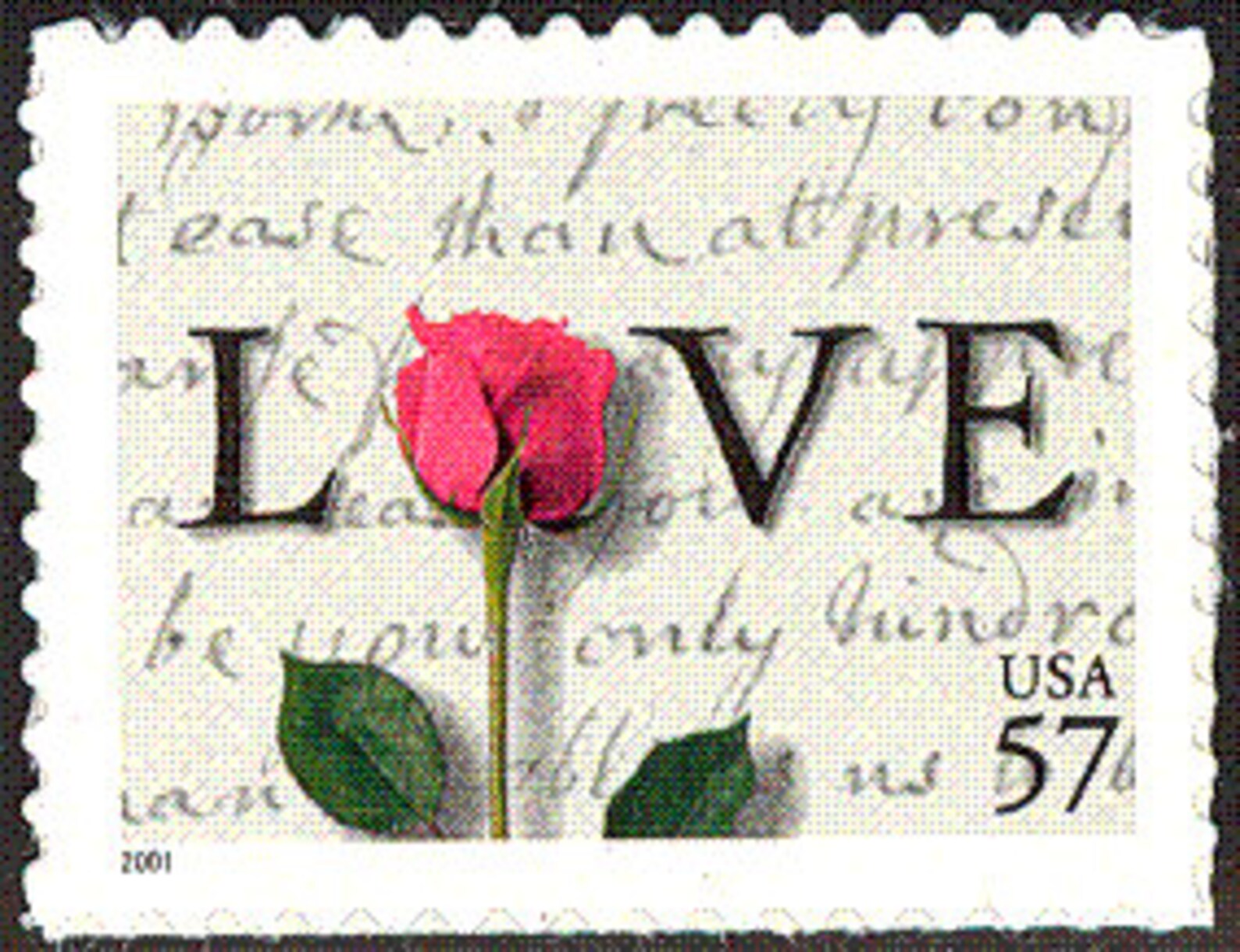 3x LOVE Letter Rose 2001 57c Vintage Wedding Postage Stamp - Etsy