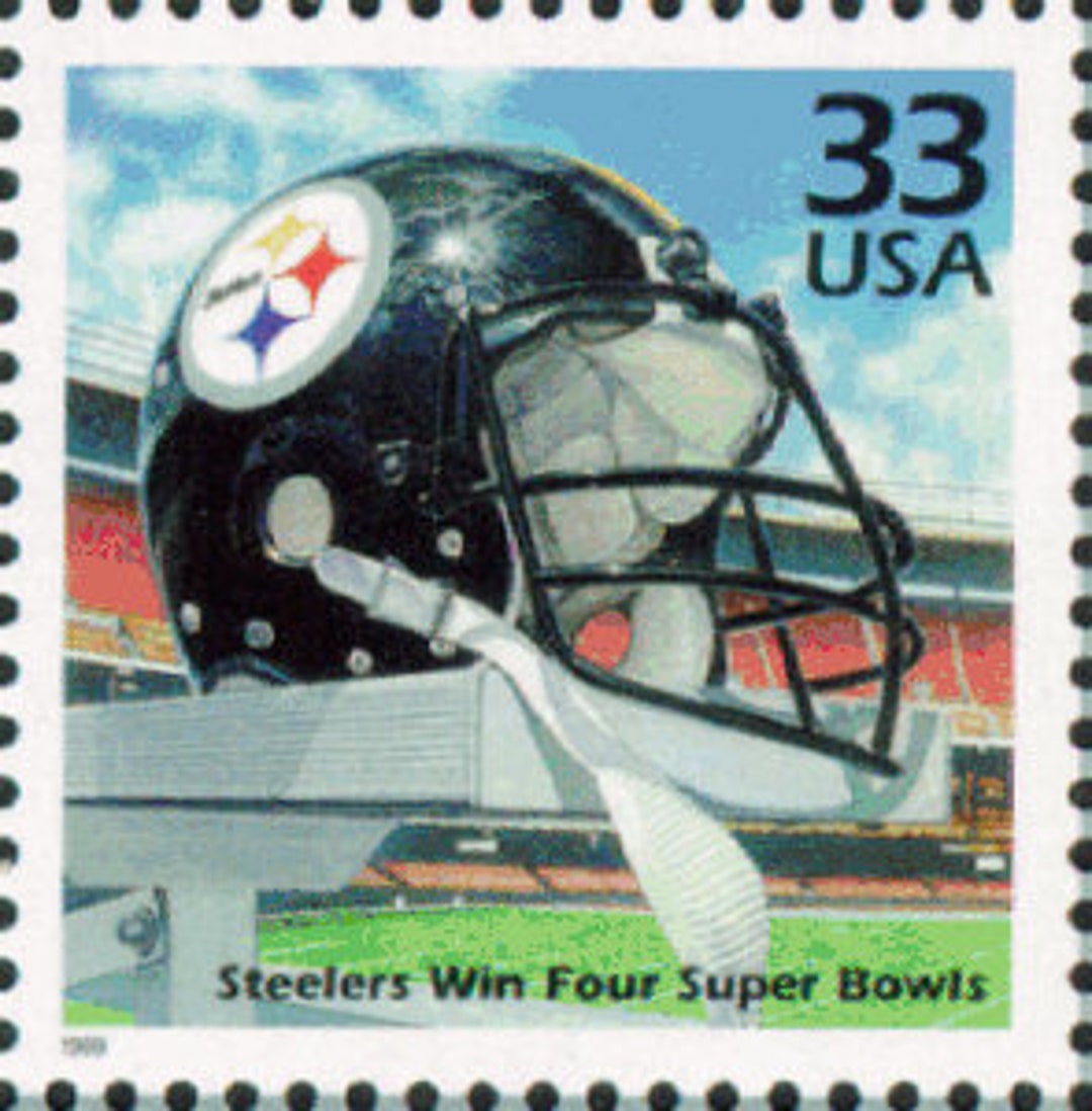 4x PITTSBURGH STEELERS NFL Football Super Bowl 1970 Decade 33c Unused ...