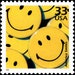 4x SMILEY FACE Emoji Pop Culture 1970's Decade 33c Yellow Unused ...