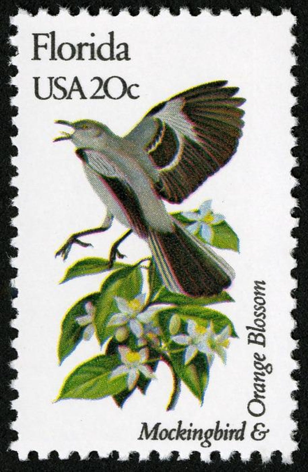6x FLORIDA State Bird & Flower Flora Fauna 1982 20c Unused Postage ...