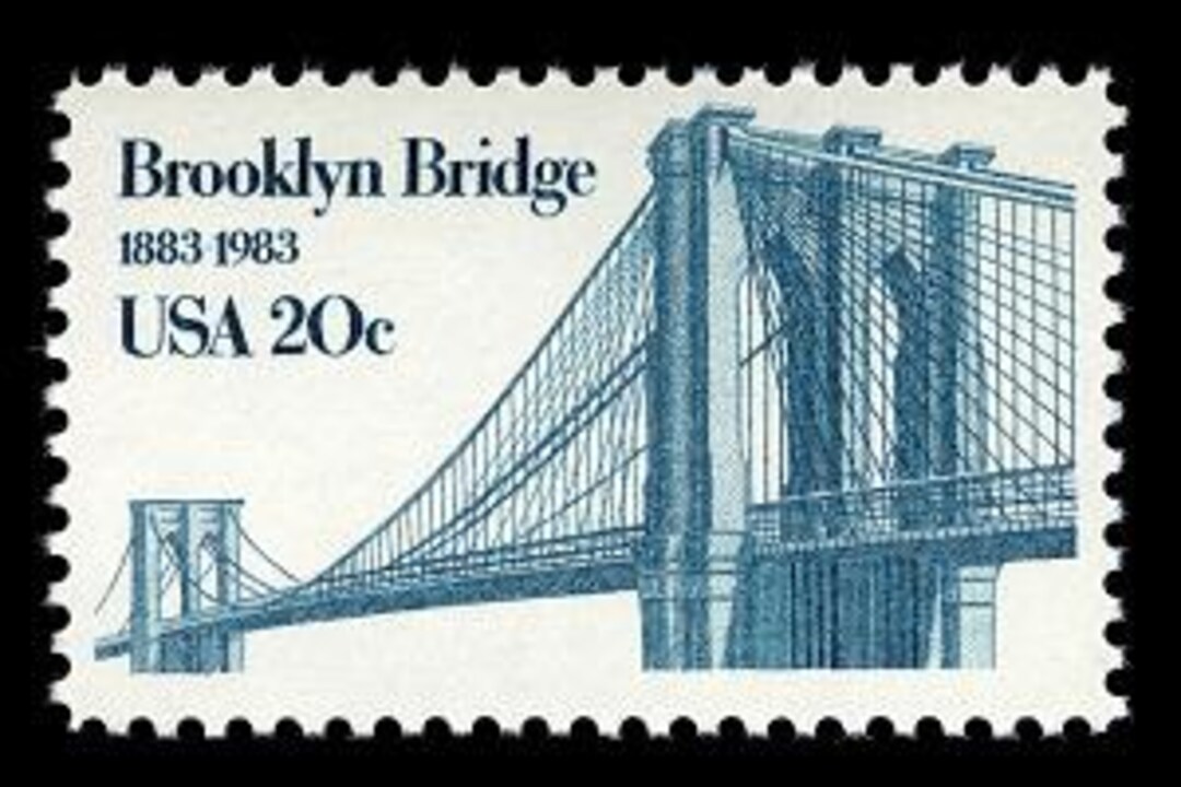 8x BROOKLYN BRIDGE New York City Manhattan 1983 20c Blue Unused Postage ...