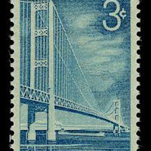 20x MACKINAC BRIDGE Michigan 1958 3c Blue Unused Vintage Postage Stamp ...