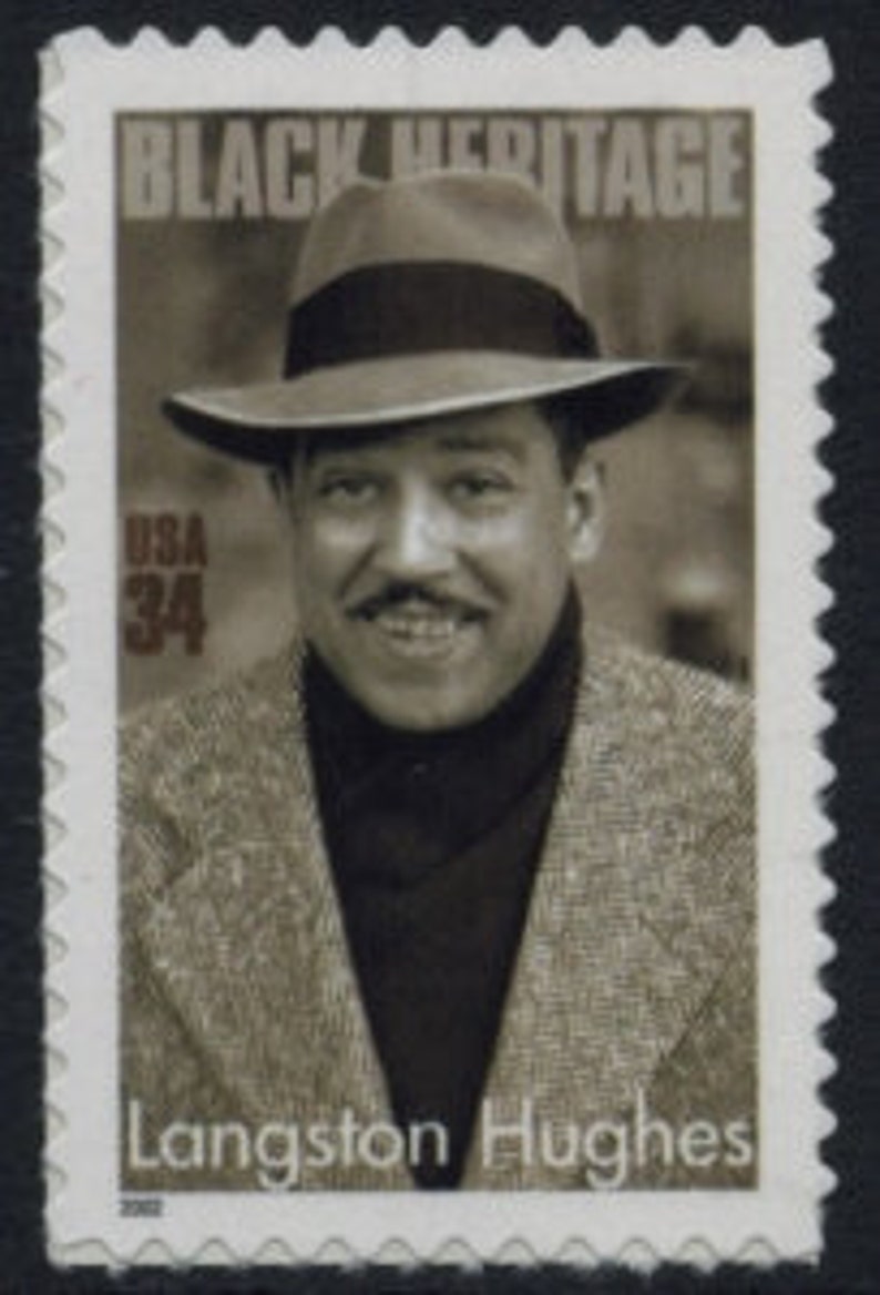 6x LANGSTON HUGHES Poet Author Literature Black Heritage 2002 34c ...