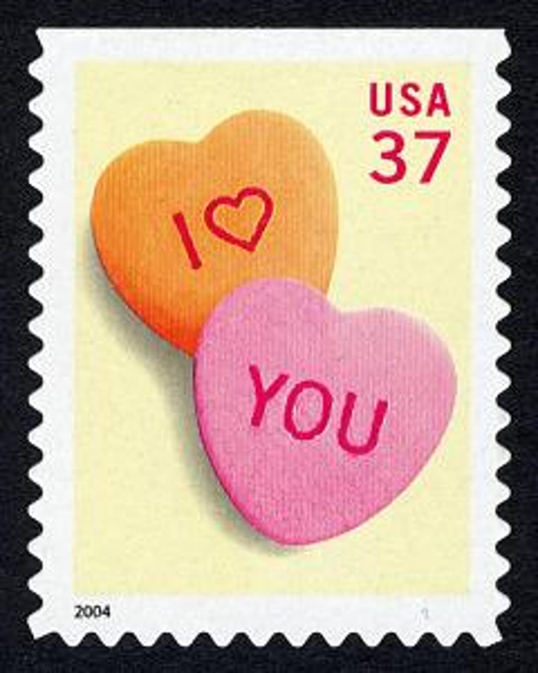 5x LOVE YOU Candy Hearts Valentines Romance Weddings 2004 37c Postage ...